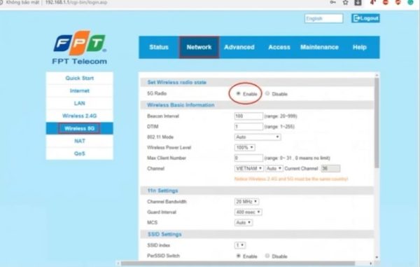 Modem 2 Băng Tần FPT G97RG6M Và AC1000F Cách cấu hình wifi 5ghz